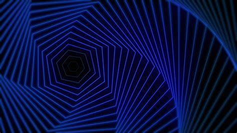 Simple Minimalist Blue Geometric Background With Gently Radiating And Twisting Hexagon Shapes