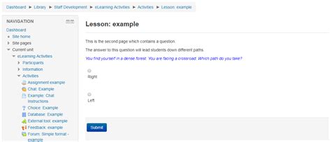 moodle elearning activities browser