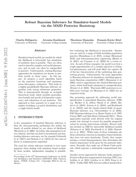pdf robust bayesian inference for simulator based models via the mmd