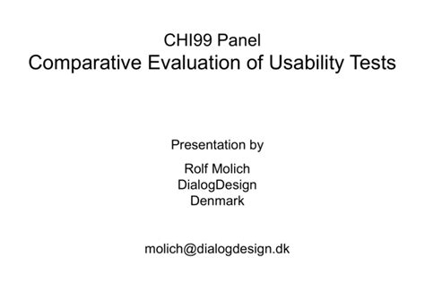 Comparative Usability Evaluation
