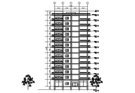 Detail Autocad 2d Drawing Of Multistorey Building Dwg File Cad File