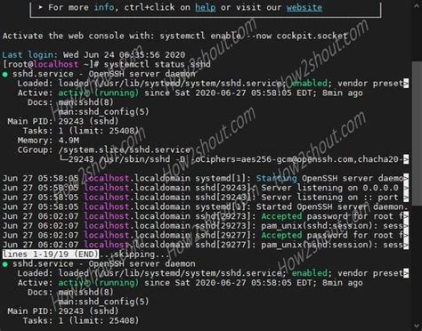 so installieren und aktivieren sie den openssh server unter centos 8 linux