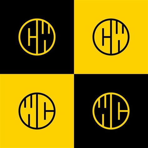 Premium Vector Simple Cw And Wc Letter Circle Logo Set Suitable For Business With Cw Or Wc Initial