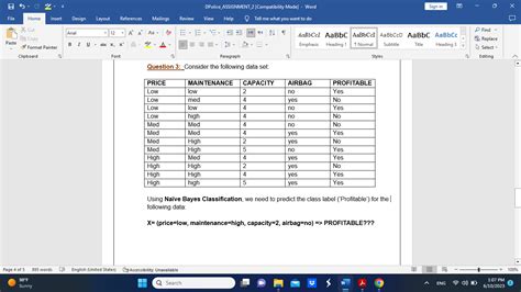 Question 3 Consider The Following Data Set Using