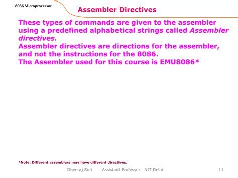 Time Delay Programs And Assembler Directives 8086 Pptx