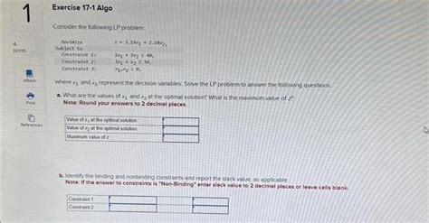 Solved Consider The Following Lp Problem Where X1 And X2