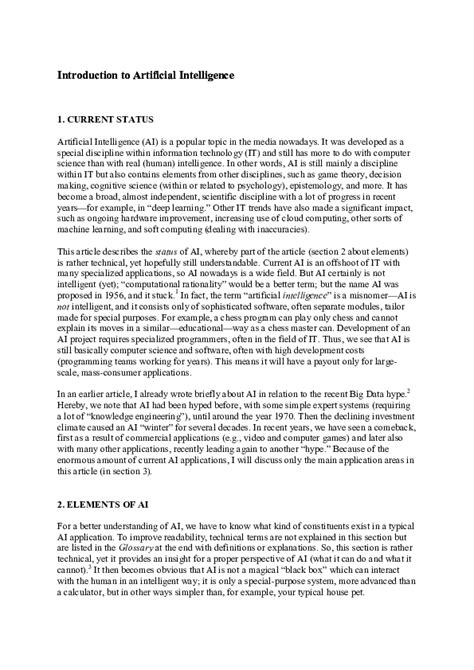 Pdf Introduction To Artificial Intelligence