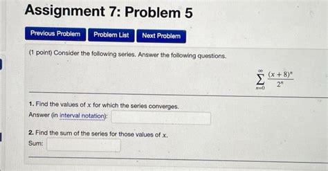solved assignment 7 problem 5 previous problem problem list
