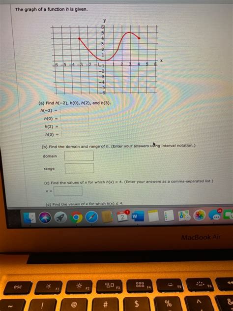 Solved The Graph Of A Function H Is Given у 6 5 4 3 1 6 5