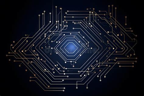 High Tech Electronic Circuit Board Background Neural Network Ai Generated Stock Illustration