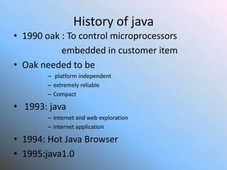 History Of Java PPTX Programming Languages Computing
