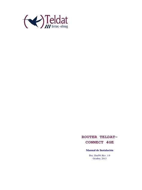Dm591v1 Instalacion Teldat Connect 4ge Pdf