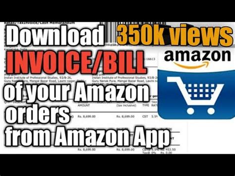 How to download invoice of your orders from amazon app - YouTube