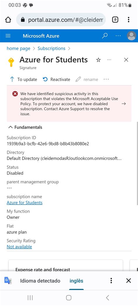 Azure Subscription Has Been Disabled Microsoft Qanda