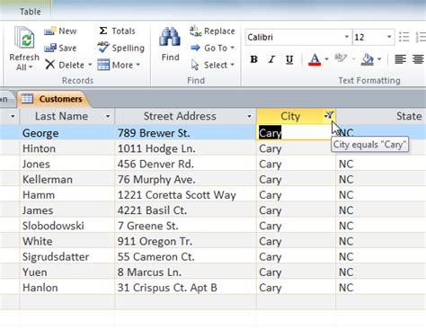 Access 2013 Sorting And Filtering Records