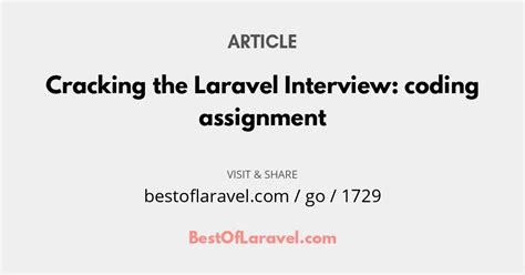 Cracking The Laravel Interview Coding Assignment