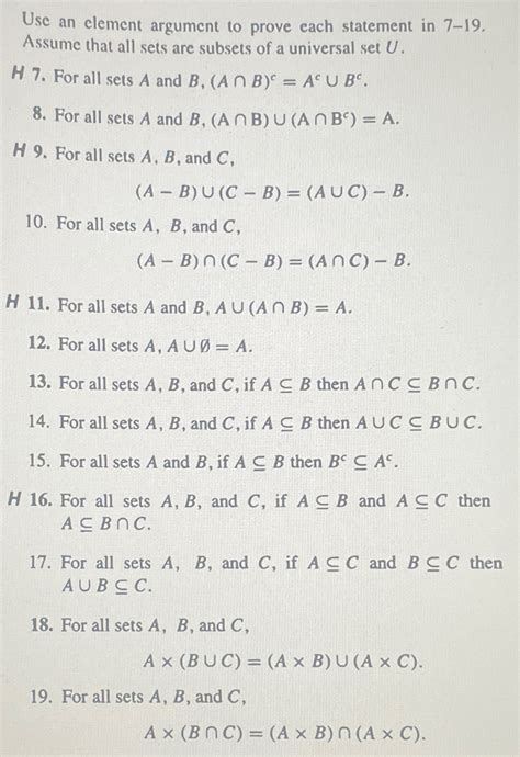 Solved Use An Element Argument To Prove Each Statement In Chegg