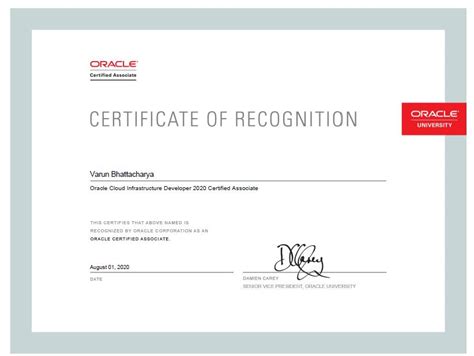 Varun Bhattacharya On Linkedin Oraclecloudinfrastructure Oraclecertification Oracledeveloper