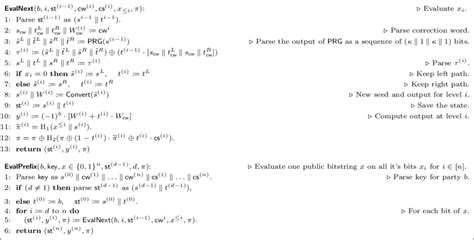 Protocol π Vidpf For Verifiable Incremental Dpf Continuing From Fig 4