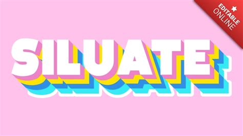 Siluate Pink Yellow Green Vintage 3d Text Effect Generator