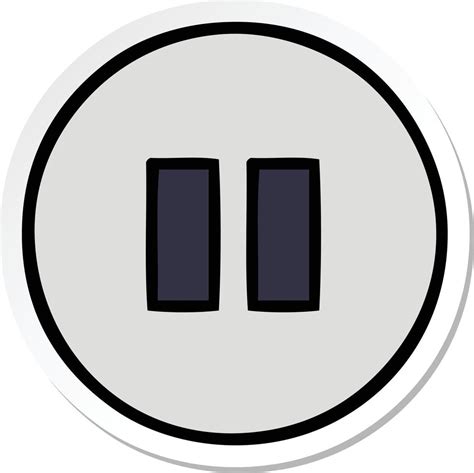 Sticker Of A Cute Cartoon Pause Button 8756645 Vector Art At Vecteezy
