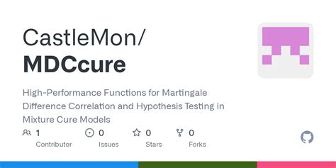 Github Castlemonmdccure High Performance Functions For Martingale Difference Correlation And