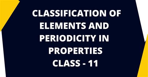 Classification Of Elements And Periodicity In Properties Mcq
