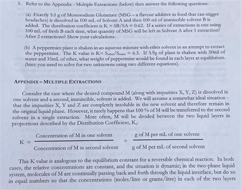 Solved 5 Refer To The Appendix Multiple Extractions