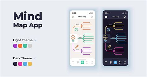 Mind Mapping Smartphone Interface Vector Template Website Mockup Connection Vector Website