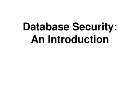 PPT Database Security An Introduction PowerPoint Presentation Free Download ID