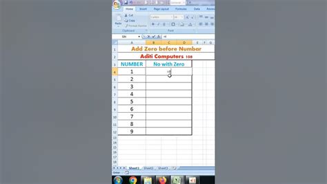 Add Zero Before Number Shortvideo Exceltricks Youtube