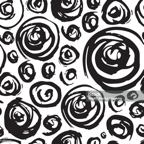 Hand Drawn Monochrome Pattern Stock Illustration Download Image Now Abstract Art
