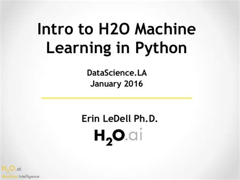 Intro To H2o In Python Data Science La