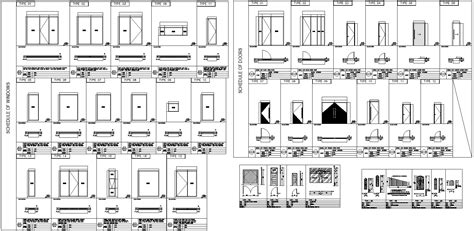 Comprehensive Schedule Of Doors And Windows Dwg File 2d Cad Drawings For Autocad