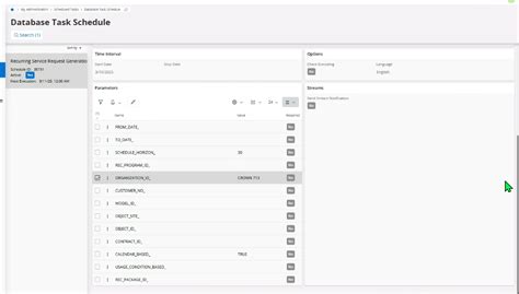 Database Task Schedule Recurring Service Request Generation Service Delivery Unit Ifs