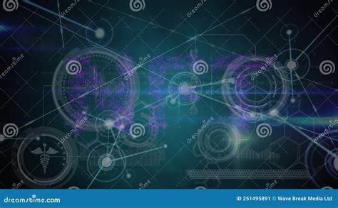 Animation Of Network Of Connections Over Scope Scanning And Data