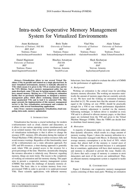 Pdf Intra Node Cooperative Memory Management System For Virtualized Environments