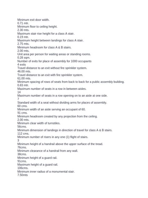 Minimum Exit Door Width Pdf Stairs Chemistry