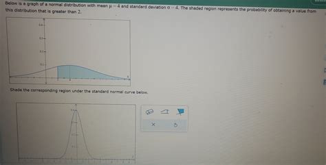 Solved Below Is A Graph Of A Normal Distribution With Mean Mu 4 And Standard Deviation Sigma