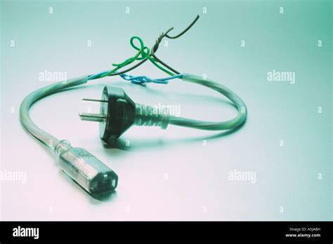 Broken Power Cord Rejoined Stock Photo Alamy