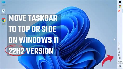 Windows 11 22h2 Taskbar Customization Move To The Top Or Side 2022 Youtube