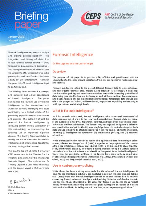 Pdf Forensic Intelligence