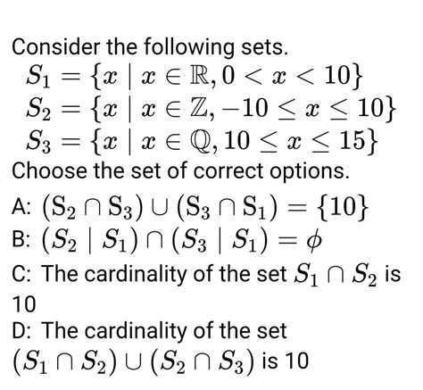 consider the following sets s1 {x∣x∈r 0