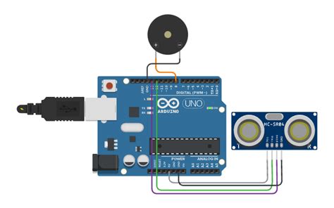 Circuit Design Distance And Buzzer Tinkercad