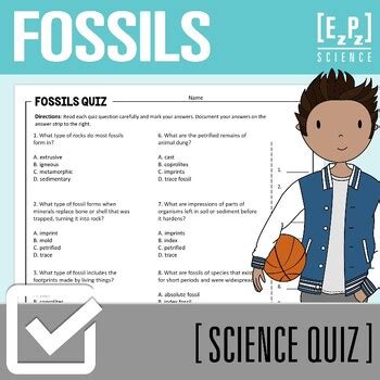 Fossils Quiz Editable Science Quiz By EzPz Science TPT