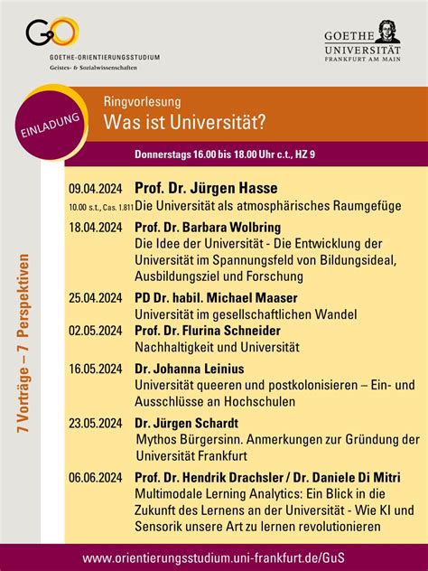 What Is University Presentation In The Lecture Series Of Goethe University Edutec Science