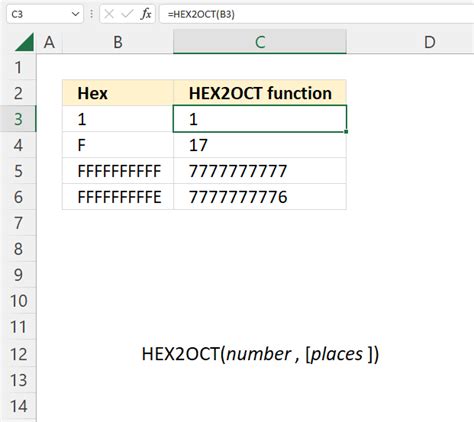 How To Use The HEX OCT Function