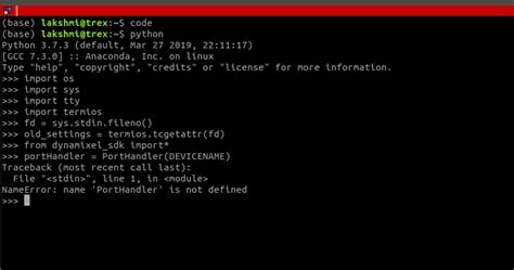 Python Linux Nameerror Name Porthandler Is Not Defined · Issue 396 · Robotis Git
