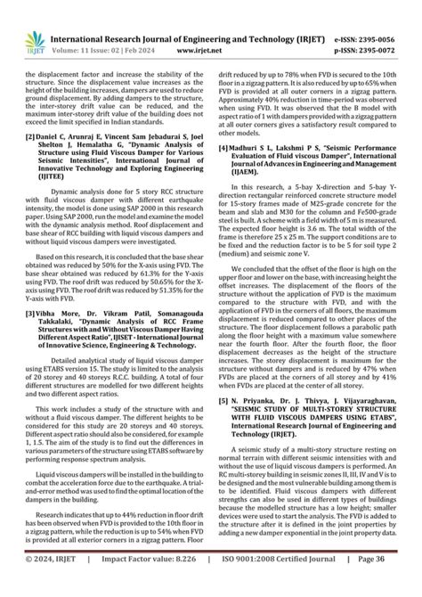 A Review On Influence Of Fluid Viscous Damper On The Behaviour Of Multi Storey Building Under