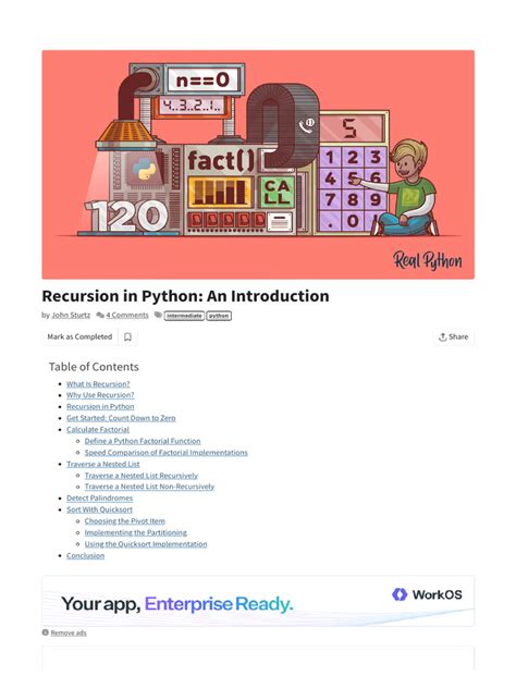 Recursion In Python An Introduction Real Python Pdf Recursion Algorithms